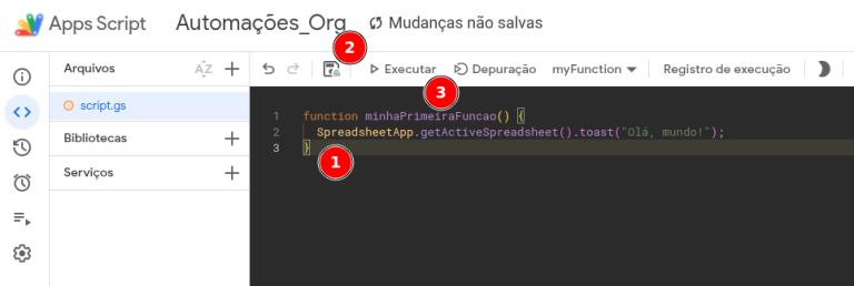 Como implementar um script no Google Apps Script