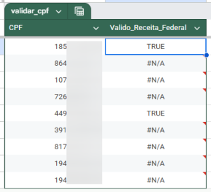 Validar CPF na Receita Federal com Google Sheets